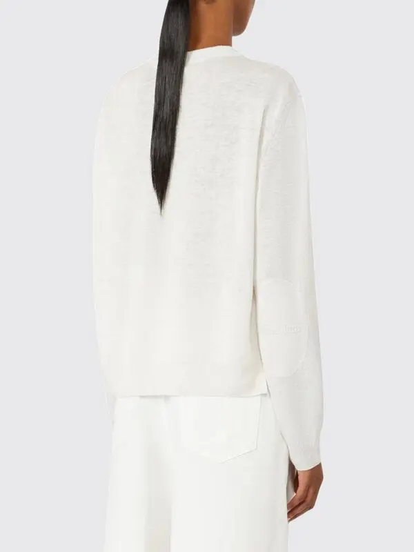 Max Mara Linen Crew Neck Sweater - White