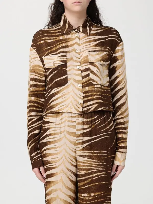 Just Cavalli Zebra Print Linen Shirt
