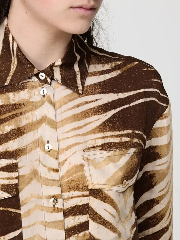 Just Cavalli Zebra Print Linen Shirt
