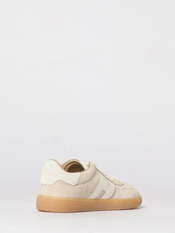 Hogan Low Top Sneakers With Contrast H Logo - Beige