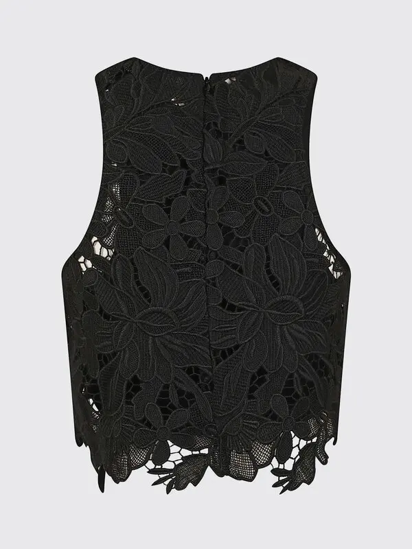 Sportmax Cropped Lace Top - Black