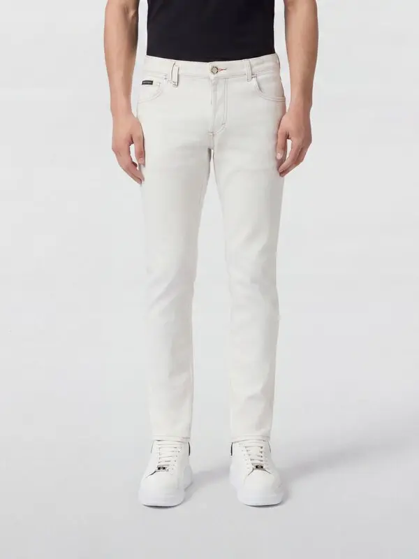 Philipp Plein Slim Fit Stretch Jeans - White