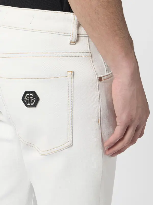 Philipp Plein Slim Fit Stretch Jeans - White