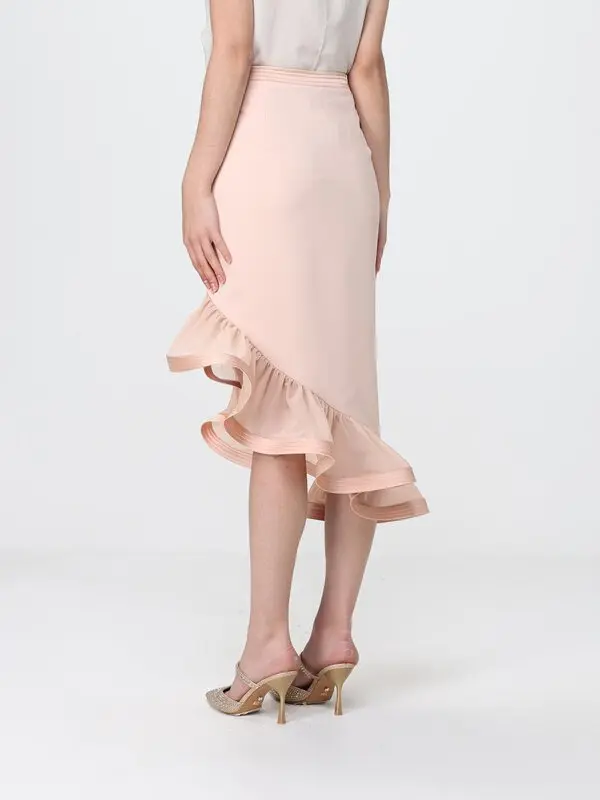 Elisabetta Franchi Midi Skirt With Ruffle Detail