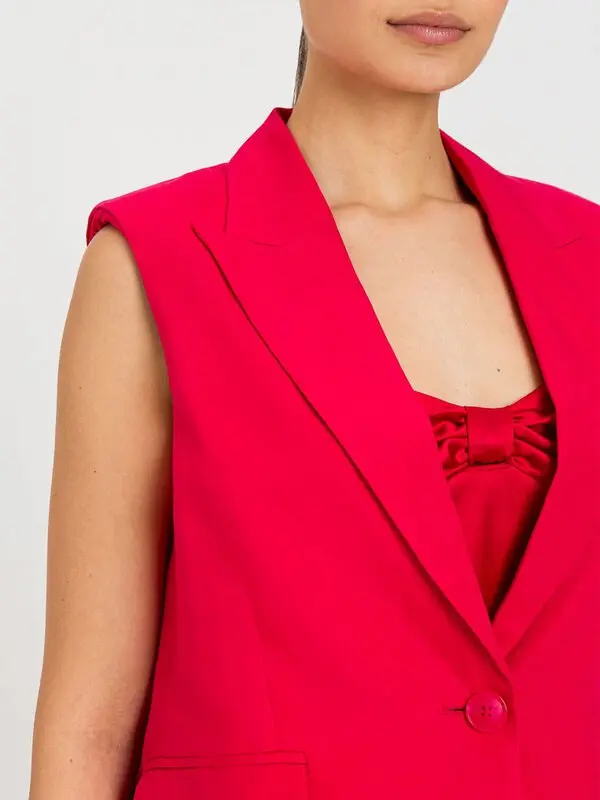 TWINSET Single Breasted Linen Vest