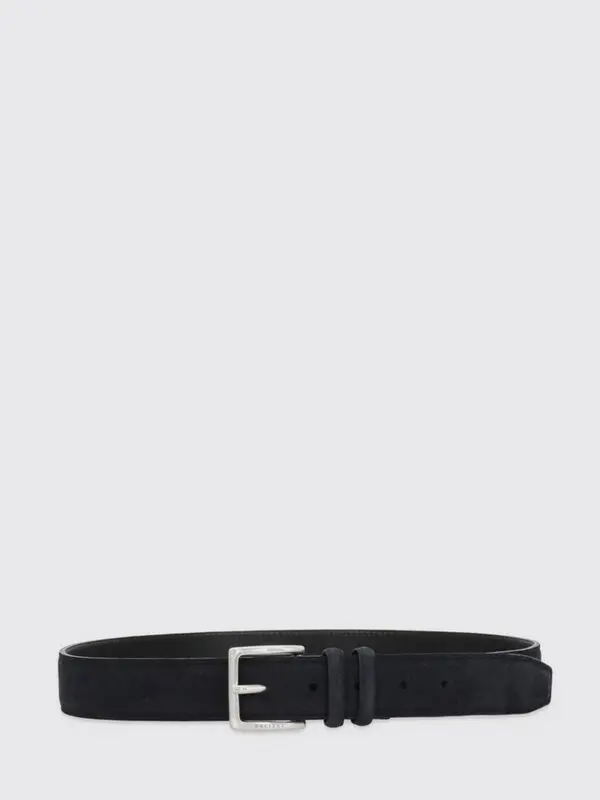Orciani Suede Leather Belt With Pin Buckle And Engraved Logo - Blue