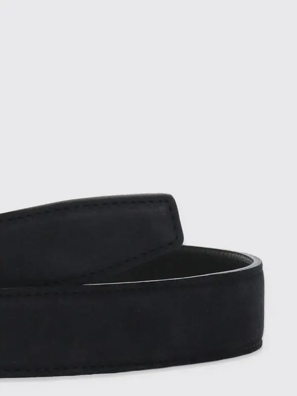 Orciani Suede Leather Belt With Pin Buckle And Engraved Logo