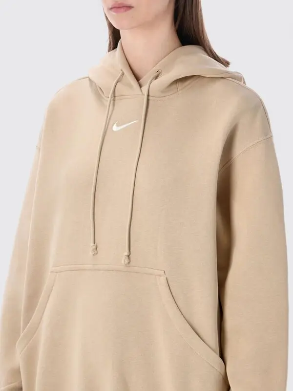 Nike Phoenix Hoodie In Stretch Cotton - Beige