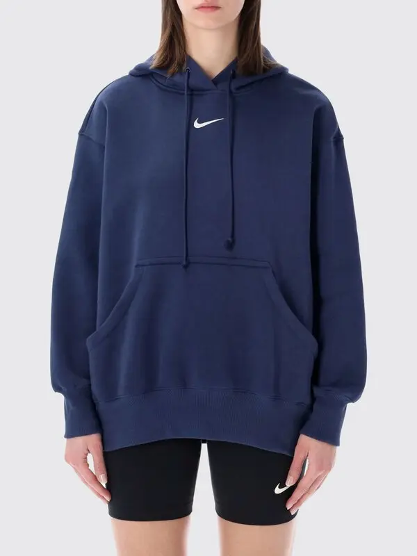 Nike Phoenix Hoodie In Stretch Cotton - Blue