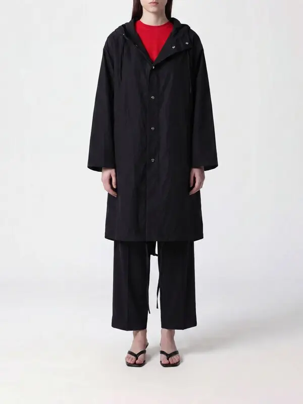 JIL SANDER Long Cotton Parka With Hood And Drawstring