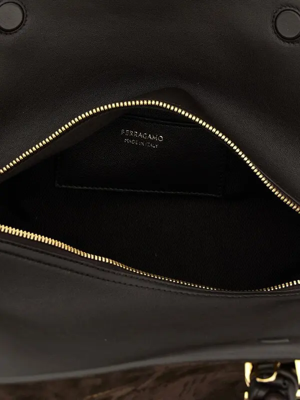 FERRAGAMO Suede Bag With Flaps