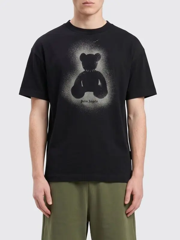 Palm Angels Printed Cotton T-shirt - Black