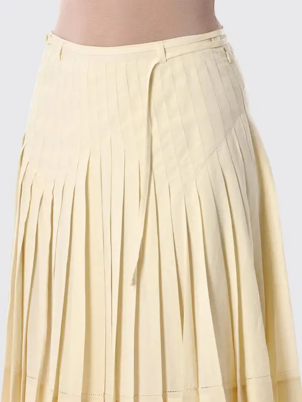 LOW CLASSIC Pleated Skirt In Cotton Blend - White 1
