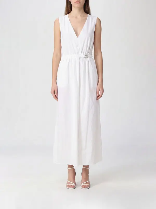 Patrizia Pepe A-line Midi Dress With Logo Buckle Belt