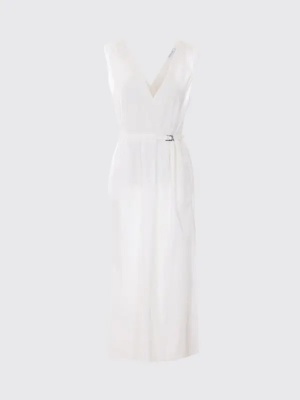 Patrizia Pepe A-line Midi Dress With Logo Buckle Belt
