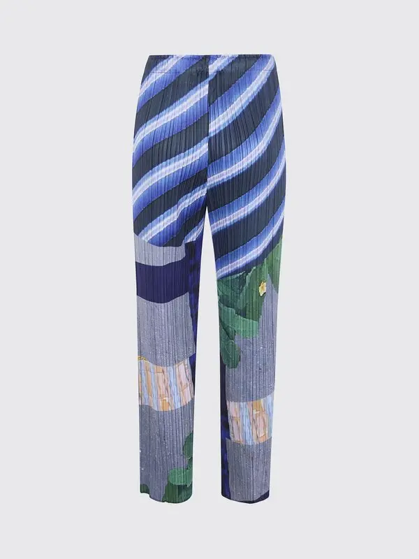 Issey Miyake Pleated Polyester Pants - Grey