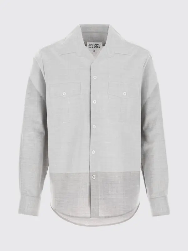 MAISON MARGIELA Wool Blend Utility Shirt With Cuban Collar