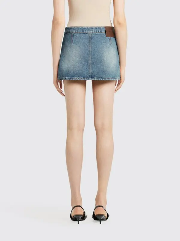 COURREGES Cotton Denim Mini Skirt