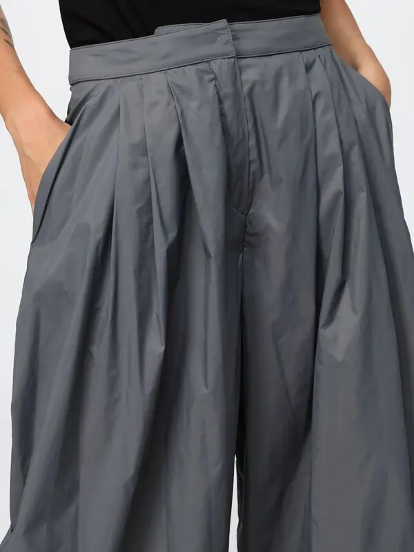 Emporio Armani Wide-leg Technical Fabric Trousers With Drawstring