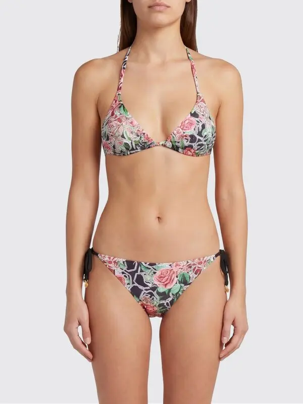 Philipp Plein Floral Lycra Bikini Top Swimsuit - Multicolor