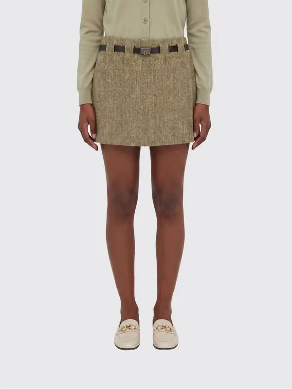 FERRAGAMO Linen Mini Skirt