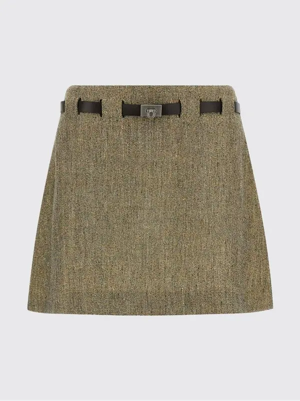 FERRAGAMO Linen Mini Skirt