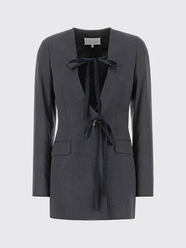 MAISON MARGIELA Single-breasted Cropped Virgin Wool Blazer With Tie Fastening