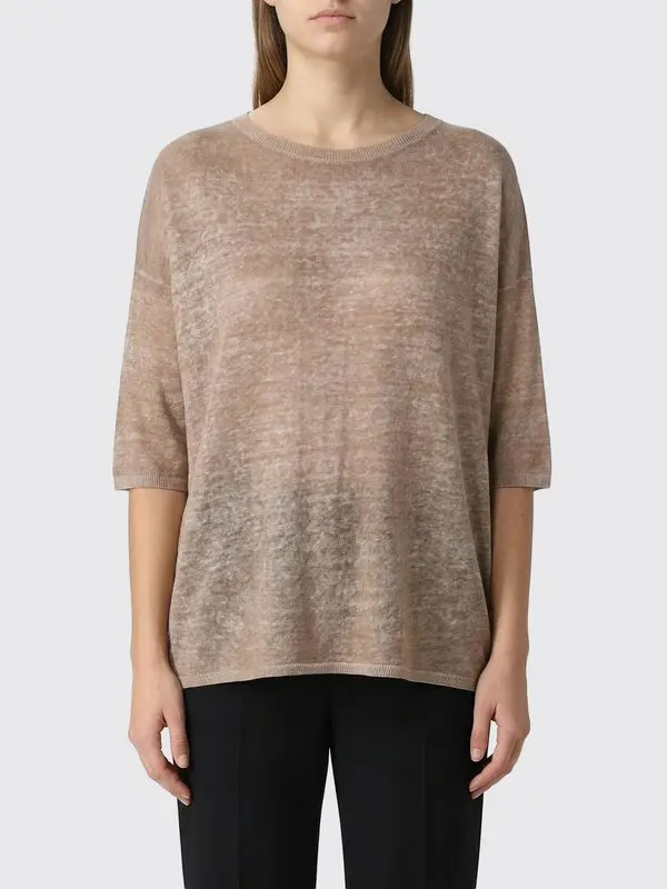 Avant Toi Crew Neck Knit In Linen And Cotton