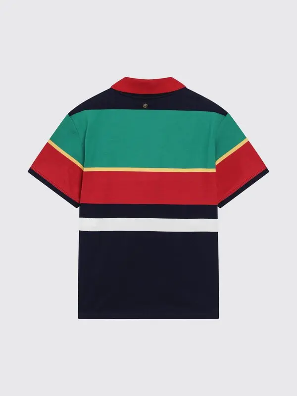 Versace Striped Cotton Polo Shirt - Green