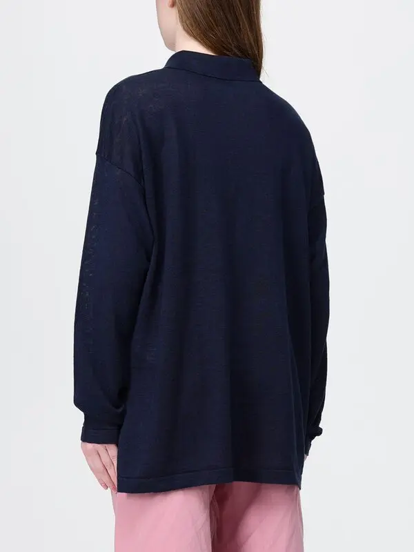 Max Mara Linen Knit Polo Shirt - Blue