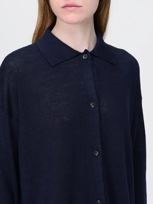 Max Mara Linen Knit Polo Shirt - Blue
