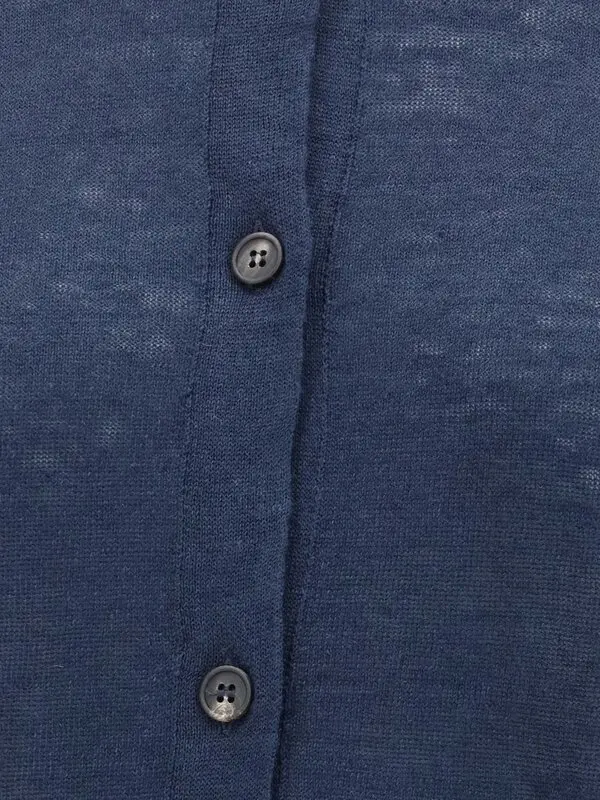 Max Mara Linen Knit Polo Shirt - Blue