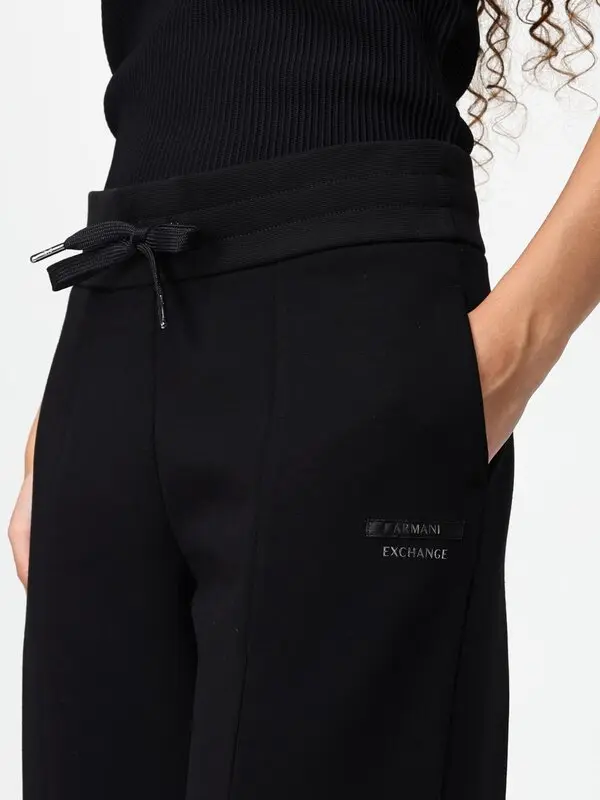 Armani Exchange Wide Leg Trousers With Drawstring Waist