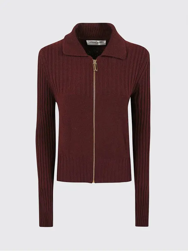 Victoria Beckham Ribbed Wool And Cashmere Zip Cardigan