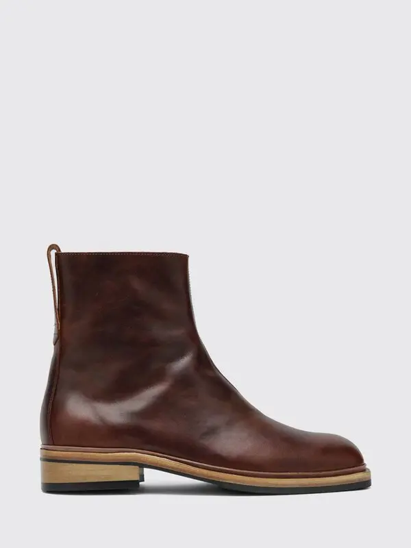 Our Legacy Daimono Square Toe Leather Ankle Boots With Vibram Sole