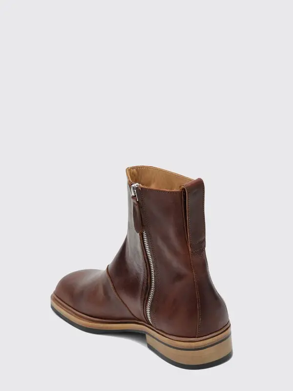 Our Legacy Daimono Square Toe Leather Ankle Boots With Vibram Sole