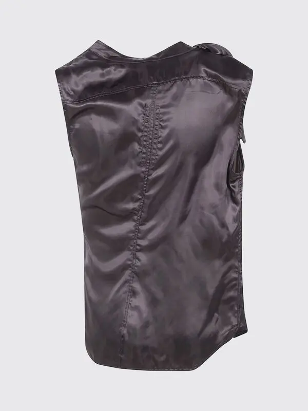 Rick Owens Sleeveless High Neck Cupro Top - Grey