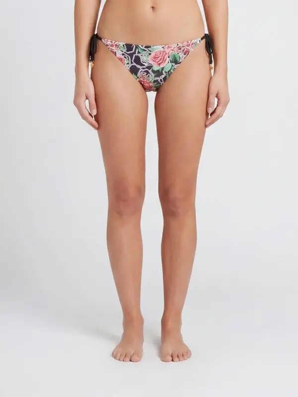Philipp Plein Chain Flower Print Bikini Brief Swimsuit