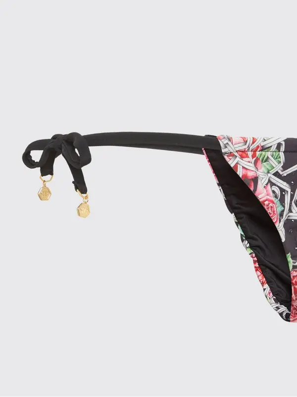 Philipp Plein Chain Flower Print Bikini Brief Swimsuit