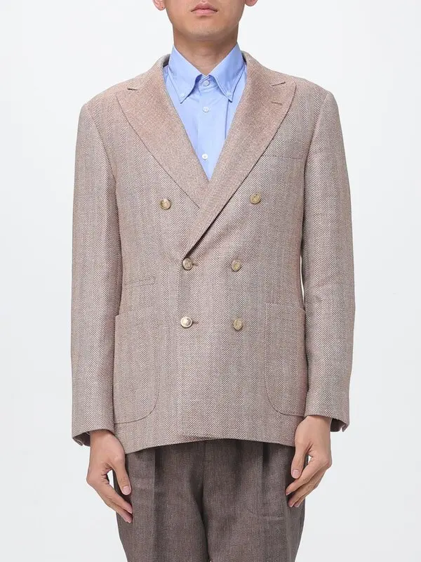 Brunello Cucinelli Double-breasted Silk Blend Blazer
