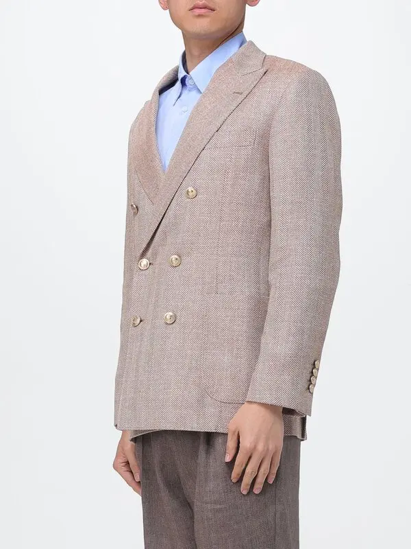 Brunello Cucinelli Double-breasted Silk Blend Blazer