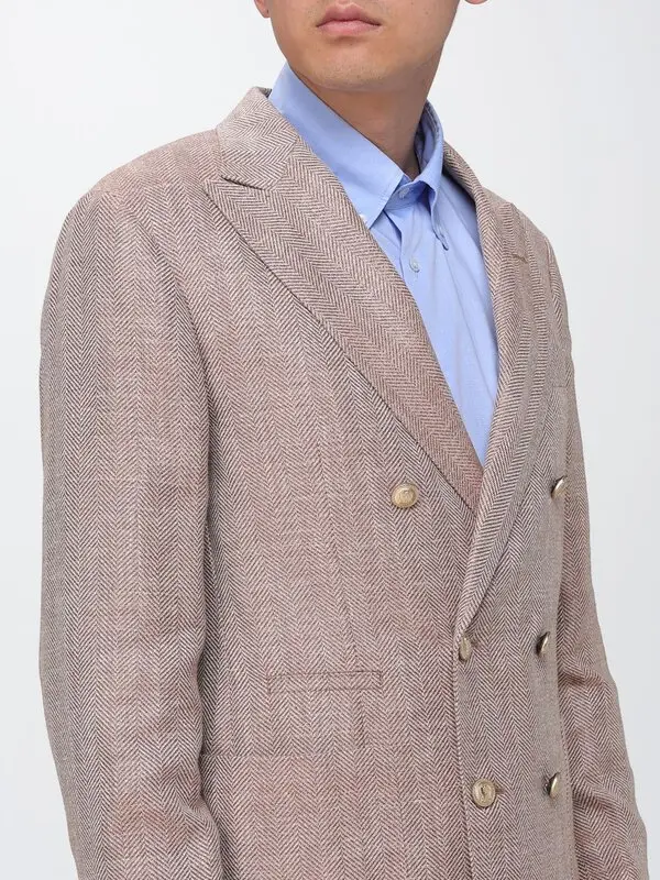 Brunello Cucinelli Double-breasted Silk Blend Blazer