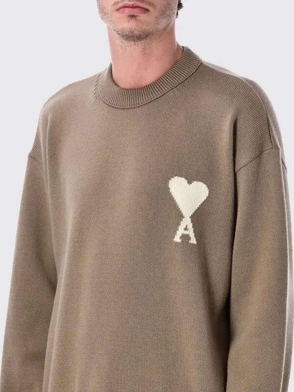 AMI Paris Wool And Cotton Crew-neck Pullover