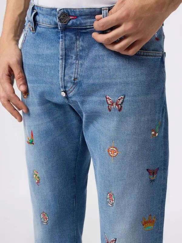 Philipp Plein Skinny Jeans With Embroidered Details
