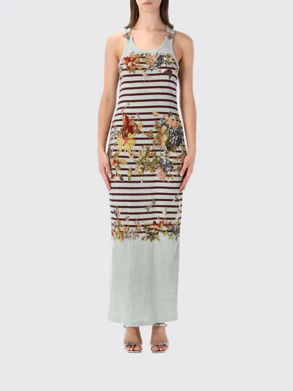JEAN PAUL GAULTIER Printed Cotton Long Dress