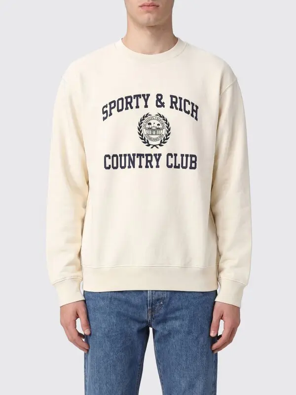 Sporty & Rich Contrast Logo Cotton Sweatshirt