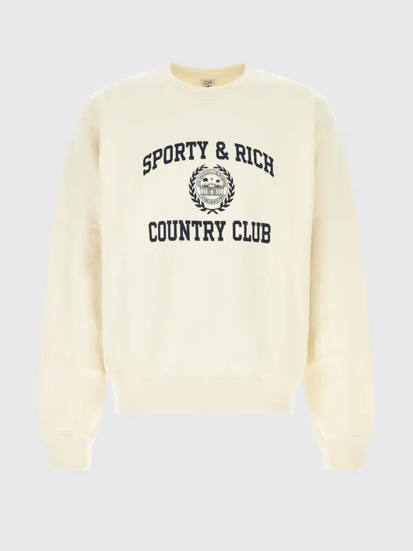 Sporty & Rich Contrast Logo Cotton Sweatshirt