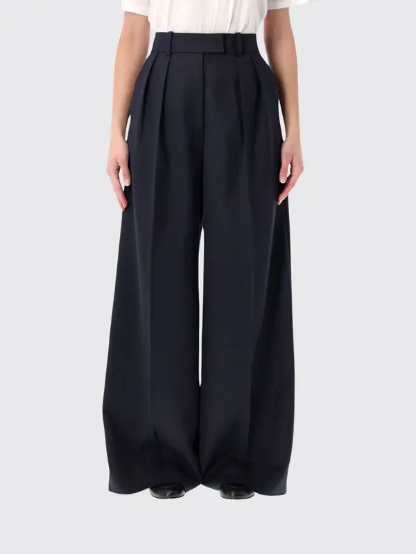 ANINE BING Stretch Cotton Wide-leg Trousers