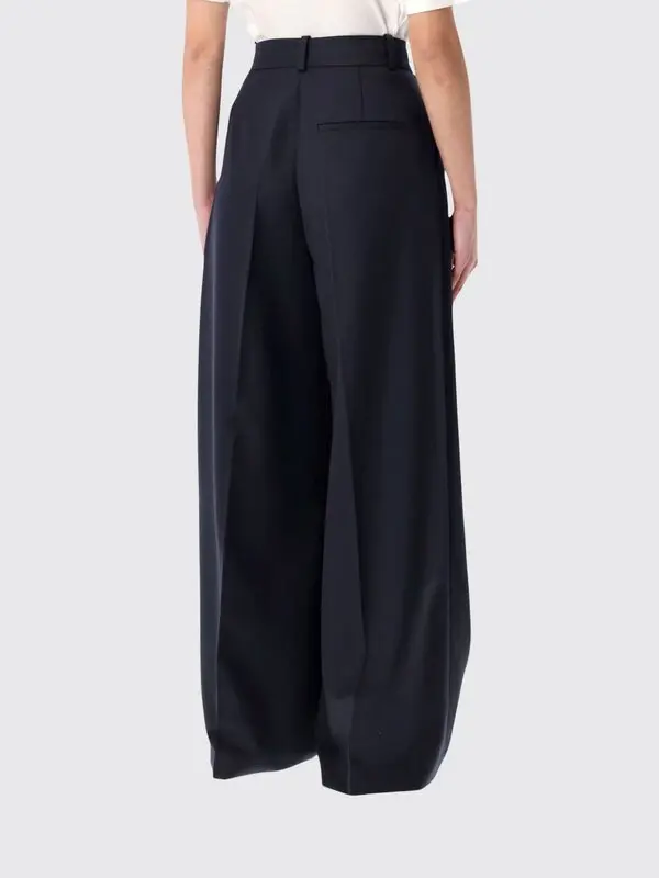 ANINE BING Stretch Cotton Wide-leg Trousers