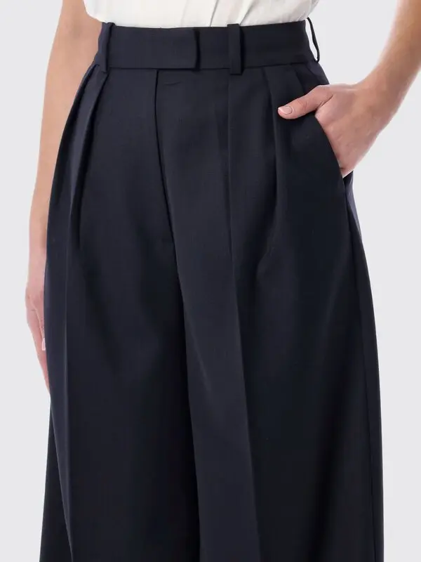 ANINE BING Stretch Cotton Wide-leg Trousers